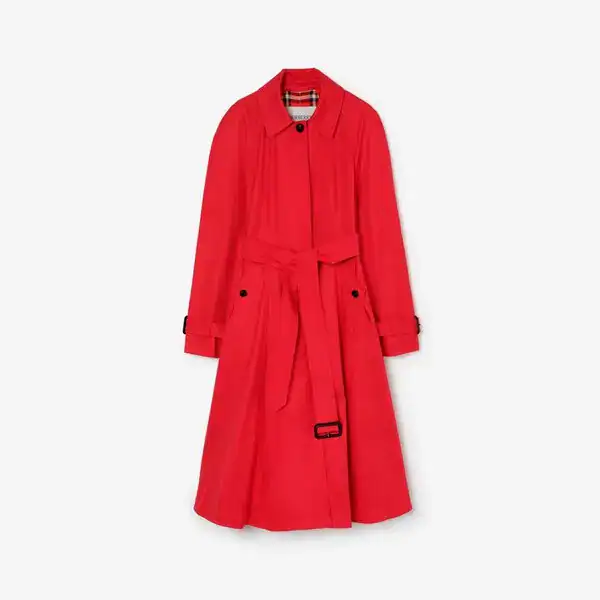 Burberry Long Gabardine Ellingham Fit-And-Flare Car Coat - Crayon